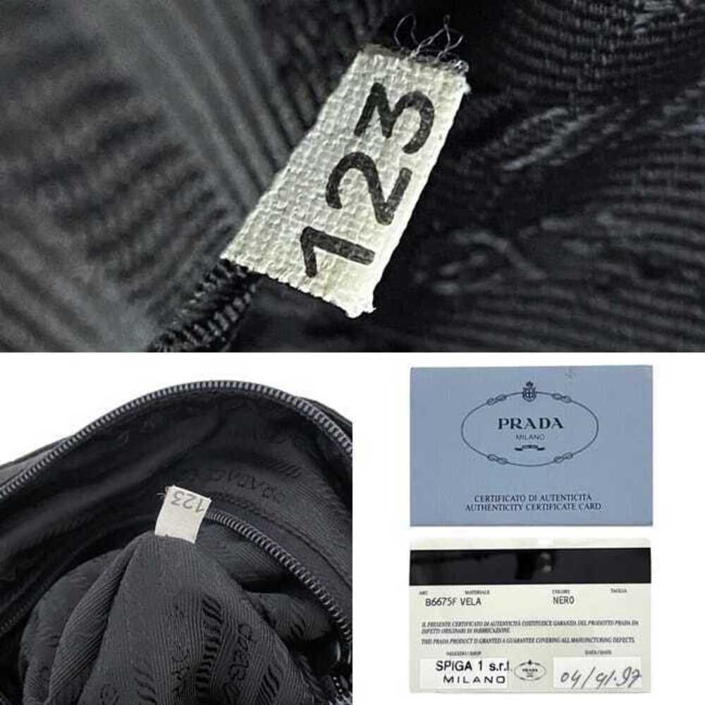 Prada | Bags | Prada Shoulder Bag Black Silver Tessuto Leather Triangle ...